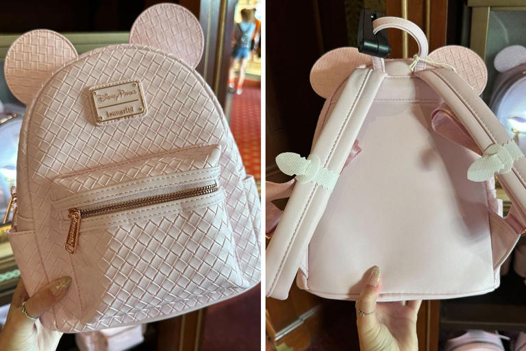 New Woven Pink Loungefly Mini Backpack Found at Walt Disney World