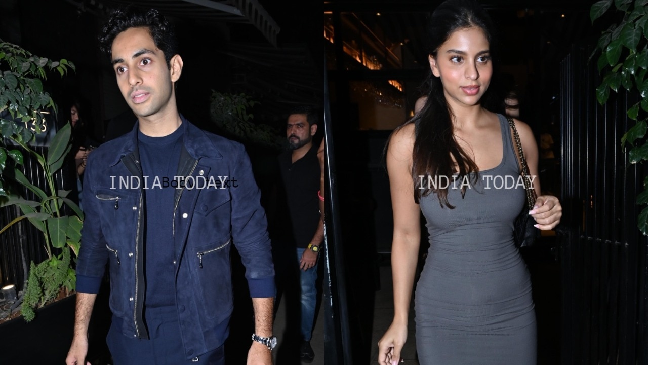 Pics: Suhana Khan, Agastya Nanda step out for dinner with friends in Mumbai
