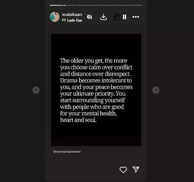 Malaika Arora shares cryptic note on 'choosing distance over disrespect ...