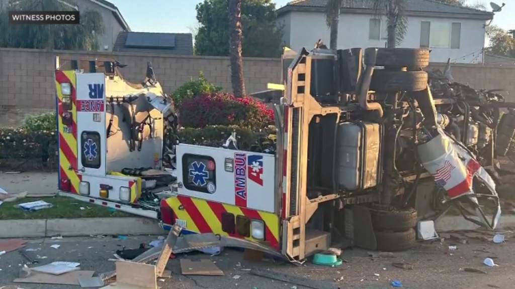 1 dead, 2 hospitalized and ambulance truck severely damaged in violent ...