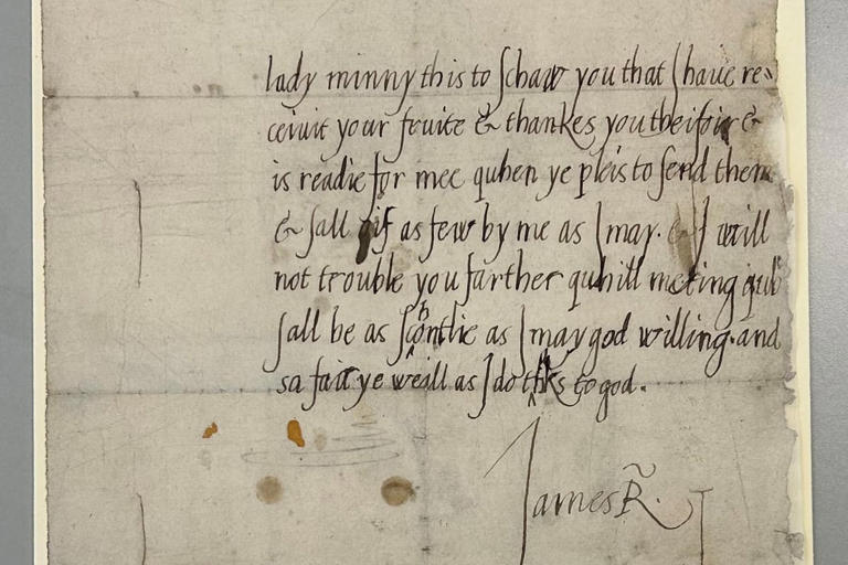 The first known letter written by King James VI to go on show