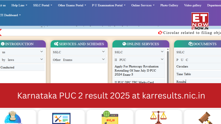 Karnataka 2nd PUC result 2025 link on karresults.nic.in; Steps to ...