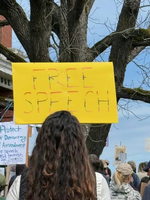 Islanders packed the courthouse lawn to say ‘Hands Off’