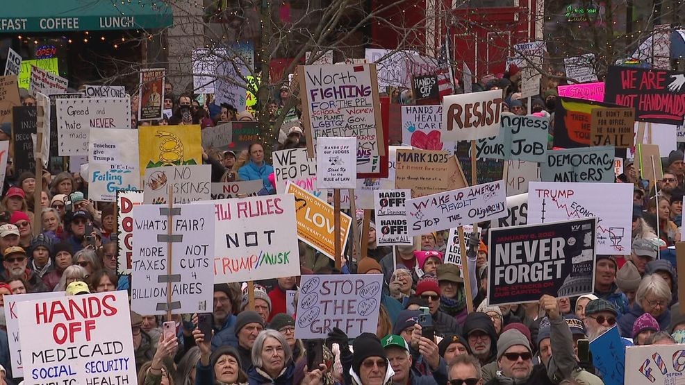 Portland's 'Hands off' protest draws large crowd opposing Trump ...