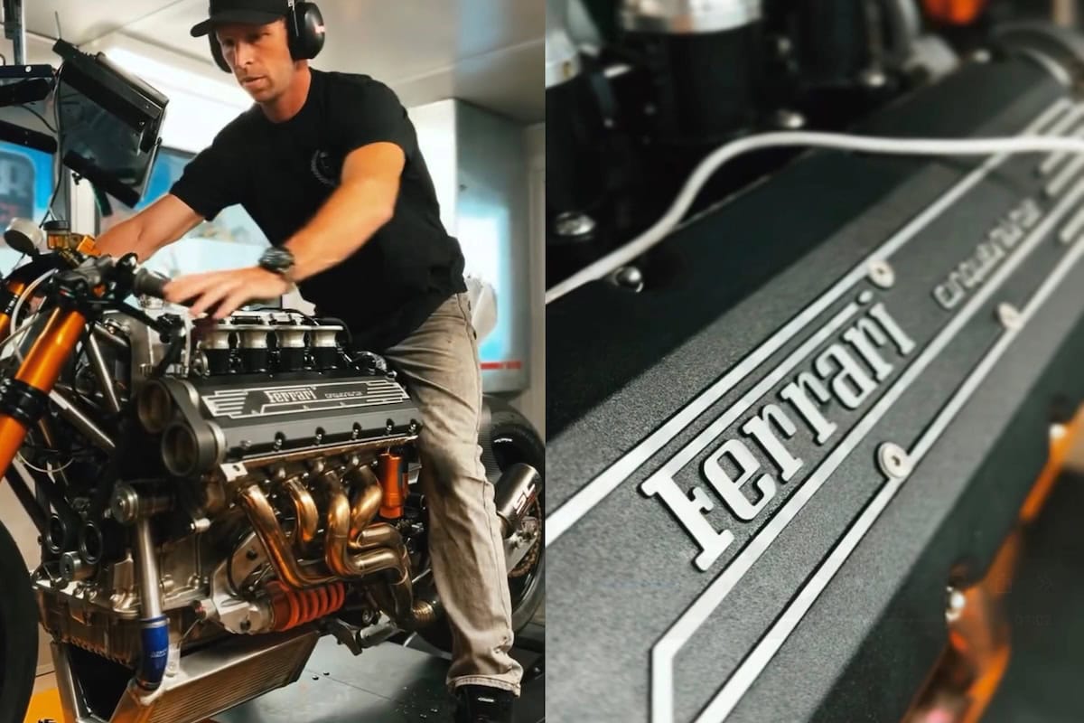 Moto con motore Ferrari V8: la HF355 di Maxwell Hazan è pura follia