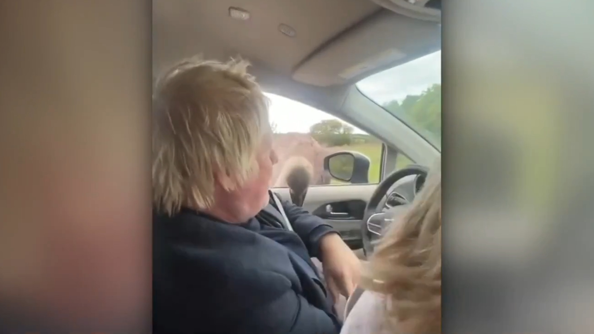 Hilarious moment feisty ostrich bites Boris Johnson during family outing