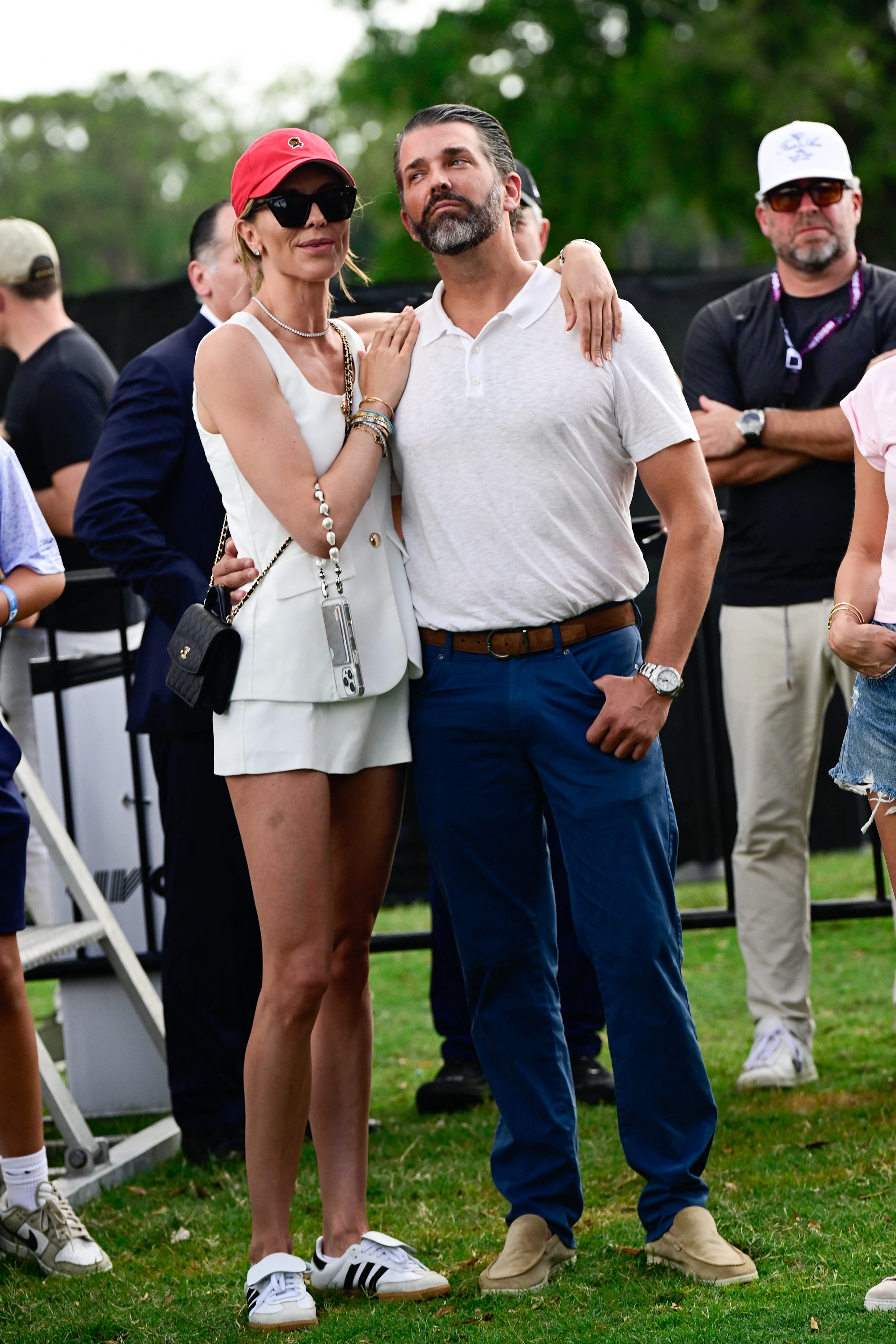 Donald Trump Jr. and girlfriend Bettina Anderson can’t keep their hands off each other during ...