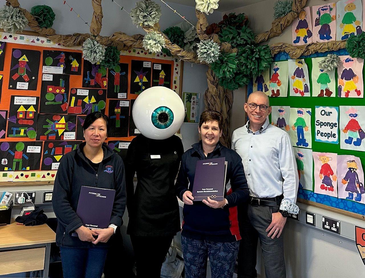 Pupils told to keep their eyes on the prize as optician visits school