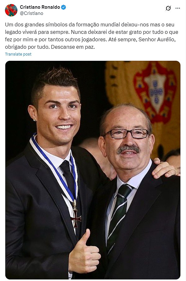 Cristiano Ronaldo issues emotional tribute as legendary Sporting Lisbon ...