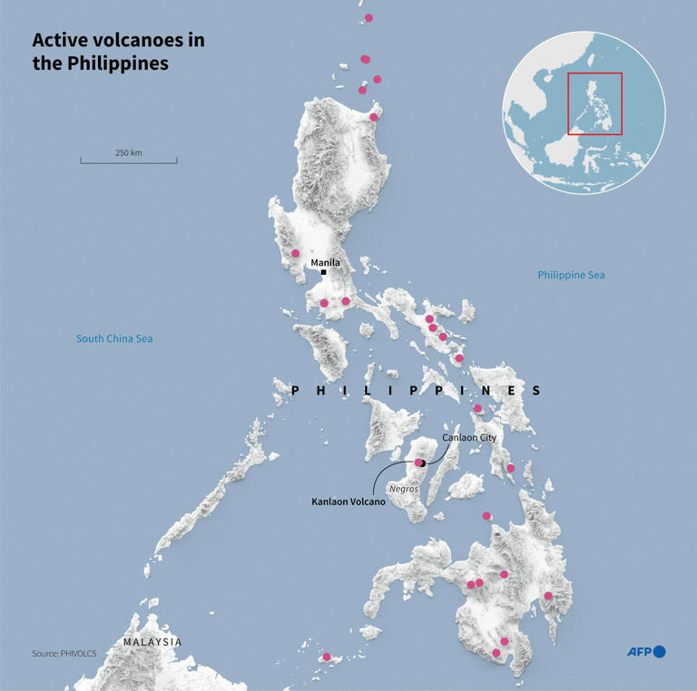 Volcano eruption in the Philippines sends ash miles into the air