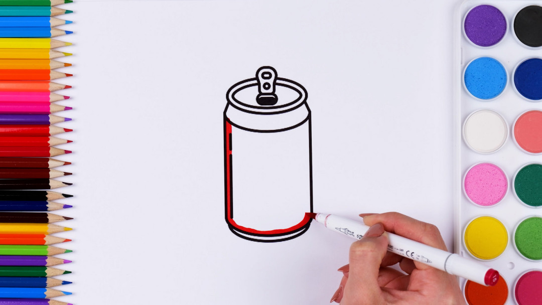 Colorful Drink Can Drawing | Learning Color Names Together