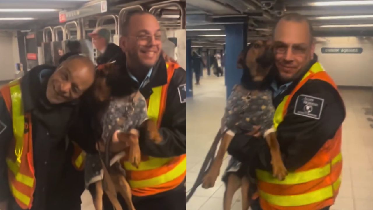 New York subway security duo goes viral after warmly welcoming a passenger