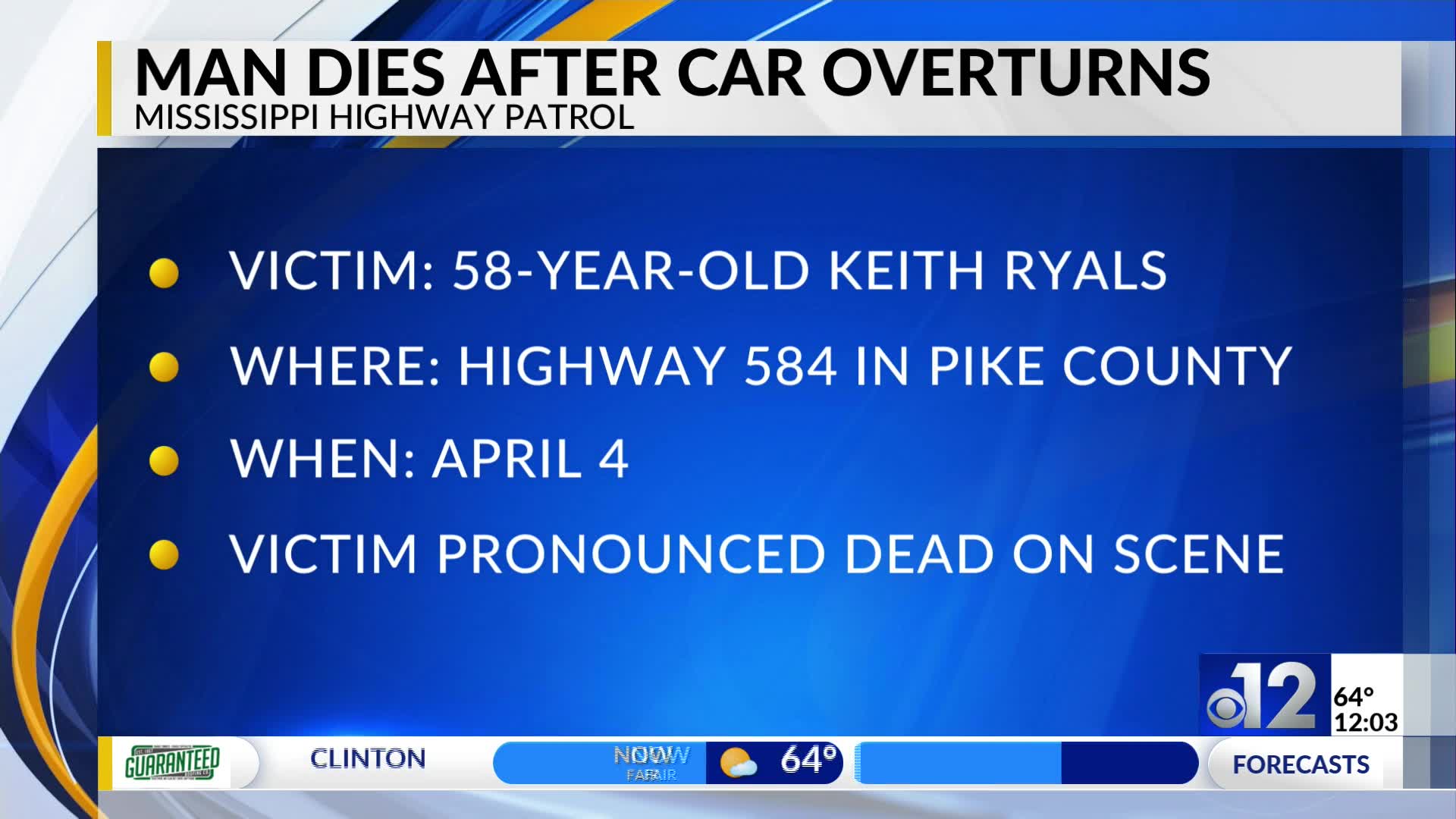 Man dies after car hits culvert, overturns in Pike County