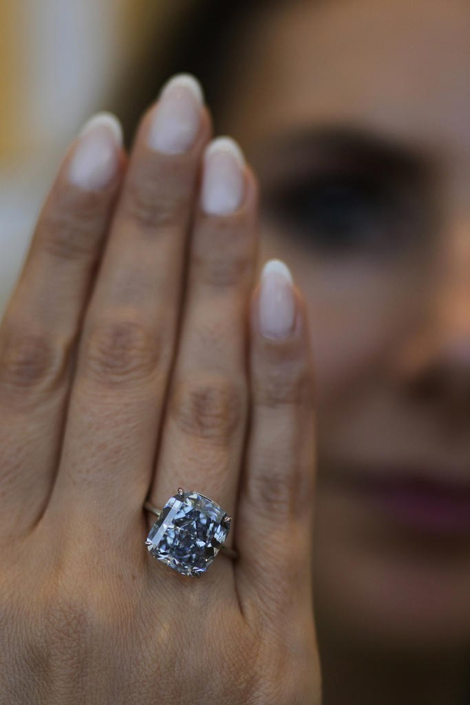 A 10-carat blue diamond shines at a $100 million exhibition in Abu Dhabi