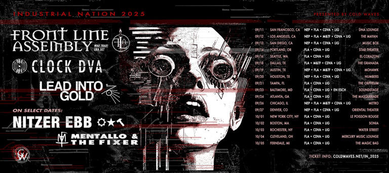 Front Line Assembly announce 2025 fall U.S. tour