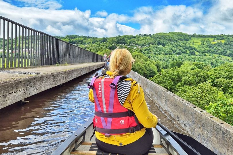 You can paddle a canoe 126ft in the air above the Welsh countryside ...