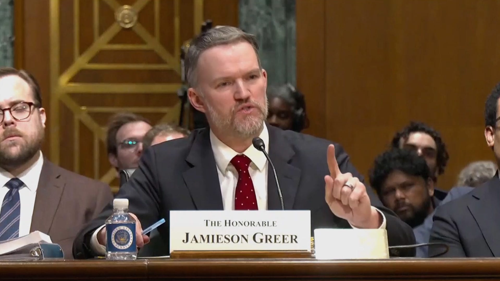 US trade rep testifies in Senate hearing, defends President Trump's tariffs