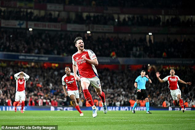Arsenal 3-0 Real Madrid: Declan Rice scores TWO stunning free-kicks with Mikel Merino also on ...