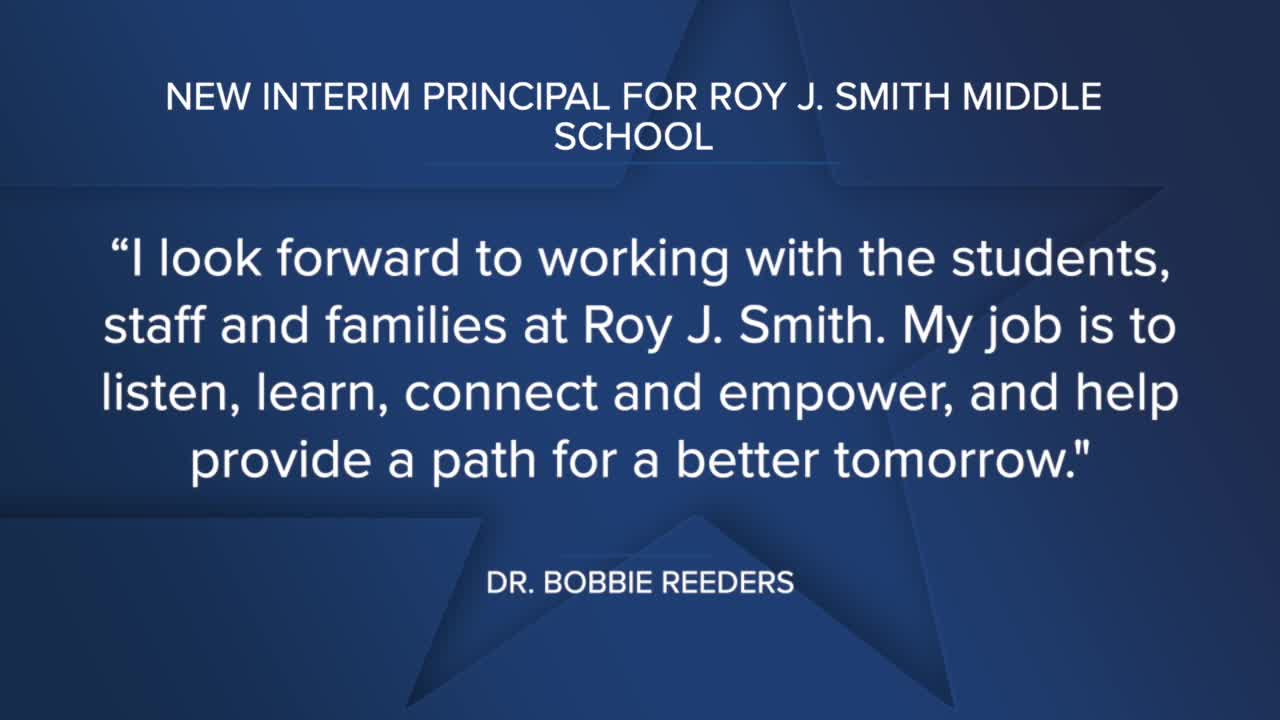 Here's more background on interim principal at Roy J. Smith Middle School