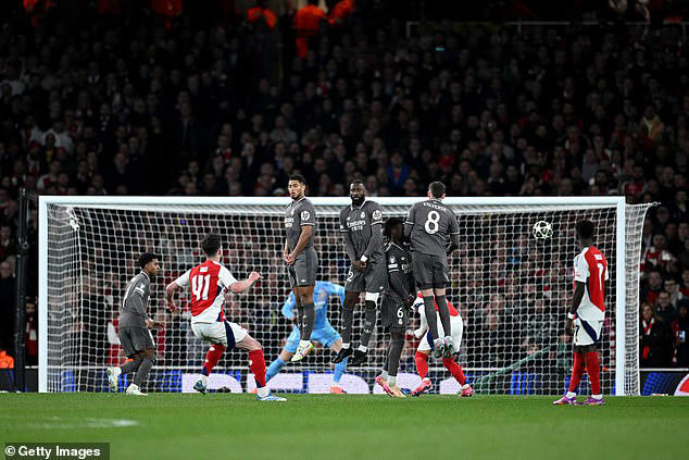 Arsenal 3-0 Real Madrid: Declan Rice scores TWO stunning free-kicks with Mikel Merino also on ...