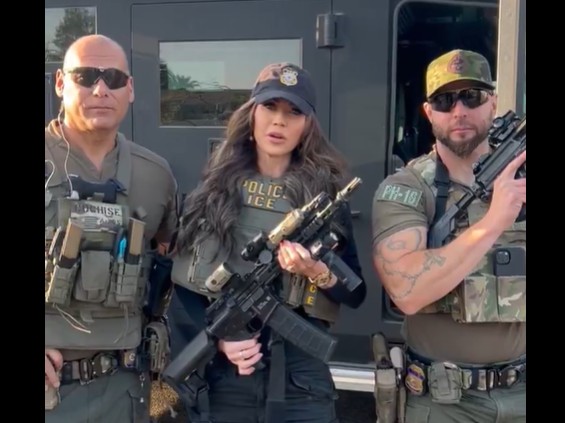 Kristi Noem Ripped For Photo Op Where She Points Gun Barrel At Officer ...