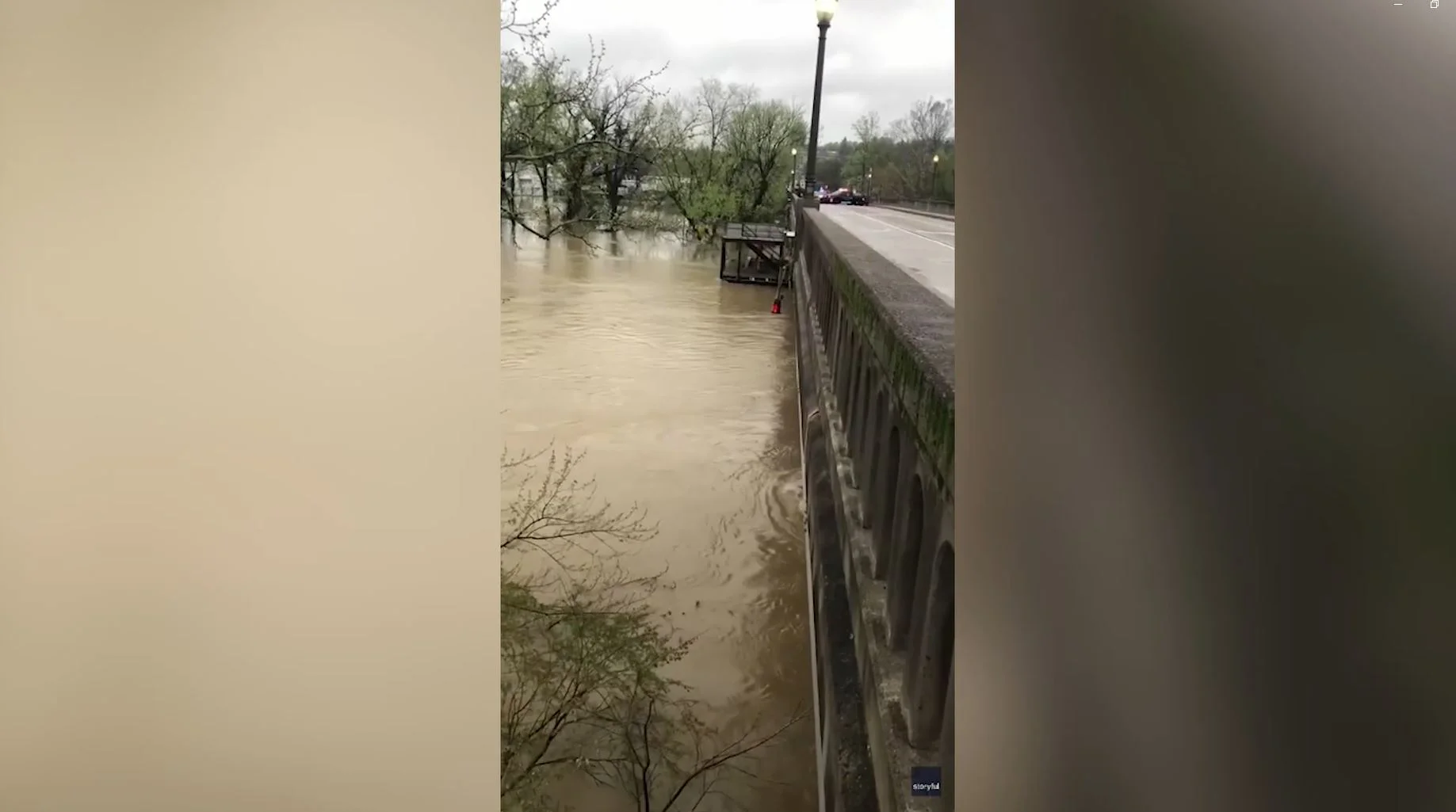 Watch: Dock crashes into Kentucky bridge after breaking free during flood