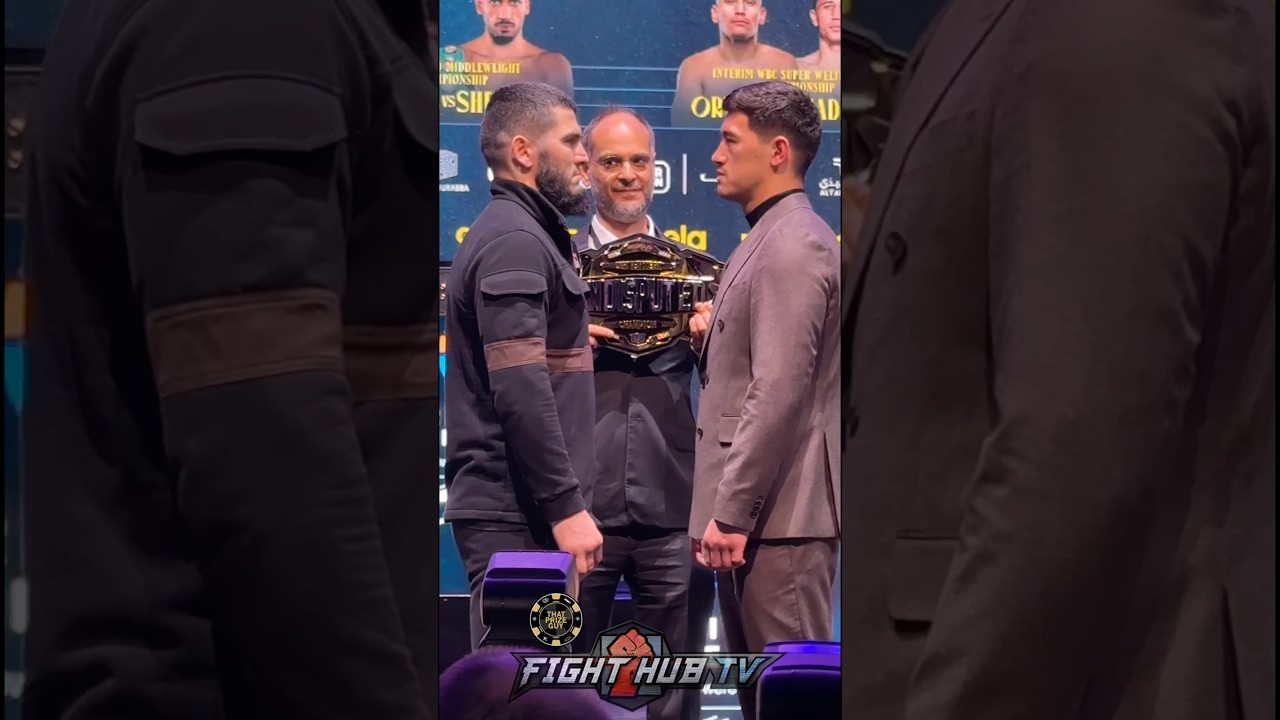 Dmitry Bivol and Artur Beterbiev stare down in first intense face-off