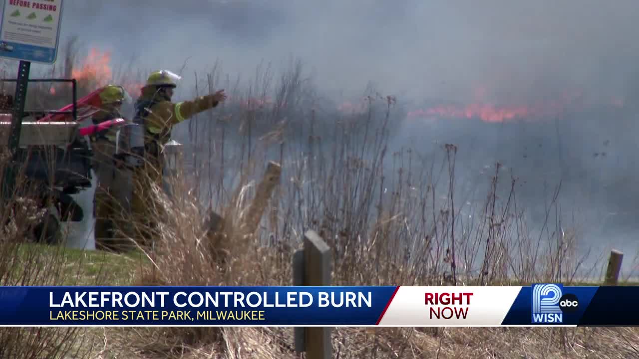Controlled burn at Milwaukee’s lakefront aims to restore native habitat