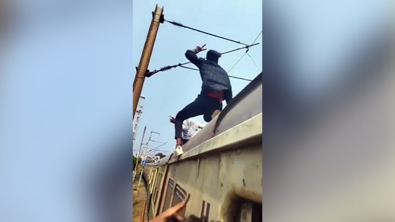 Chennai: College students perform stunts on speeding train, video goes ...