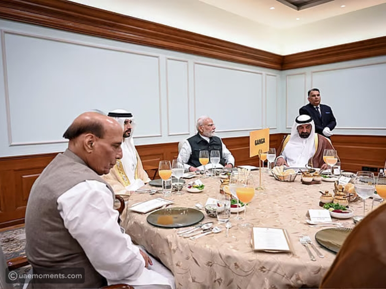 Sheikh Hamdan Attends Luncheon Hosted by India's PM Modi