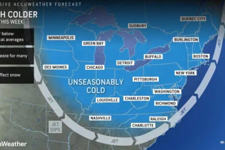 New York freeze weather warning as cold front blasts before storm ...