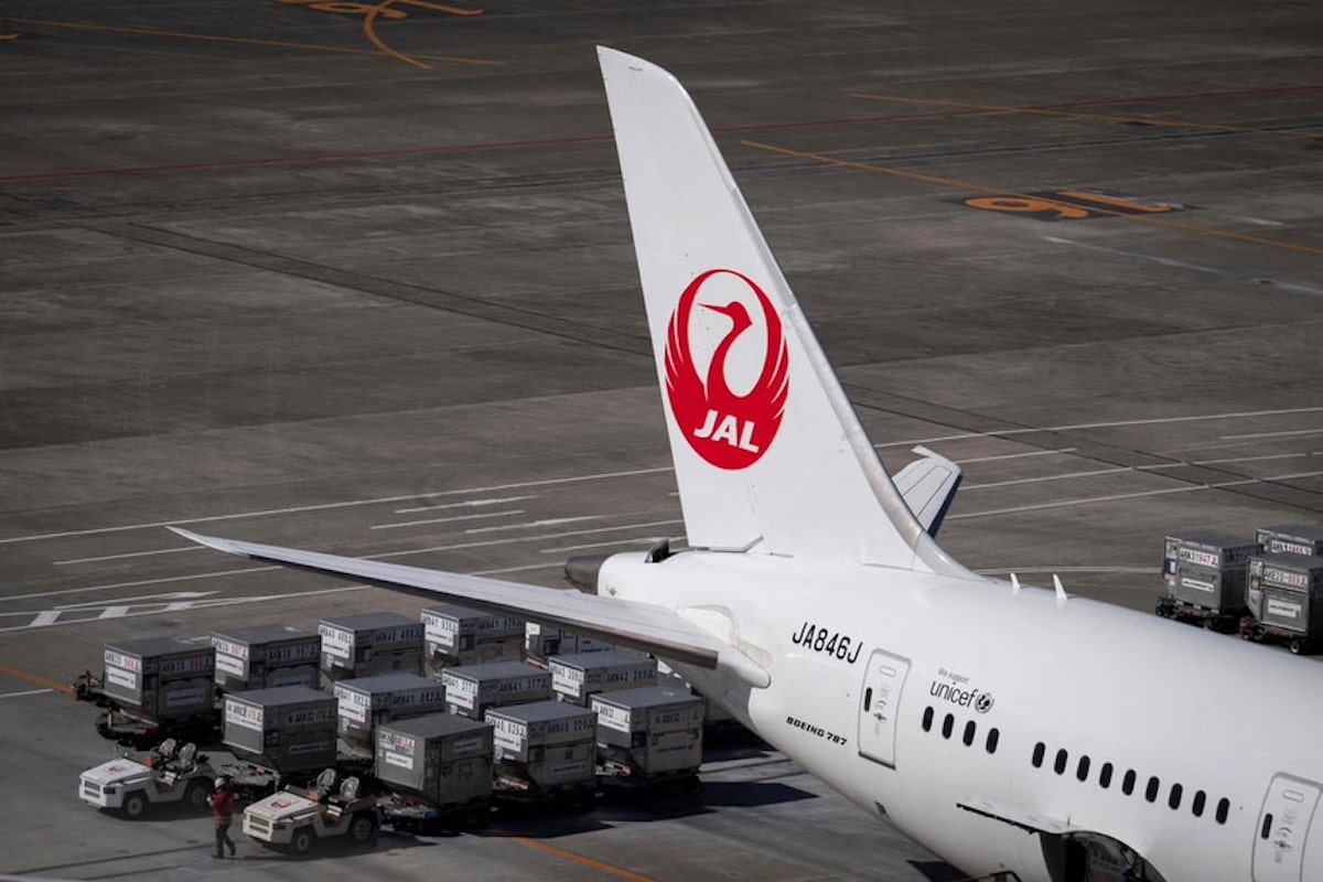 JAL plane makes emergency stop after veering off runway center