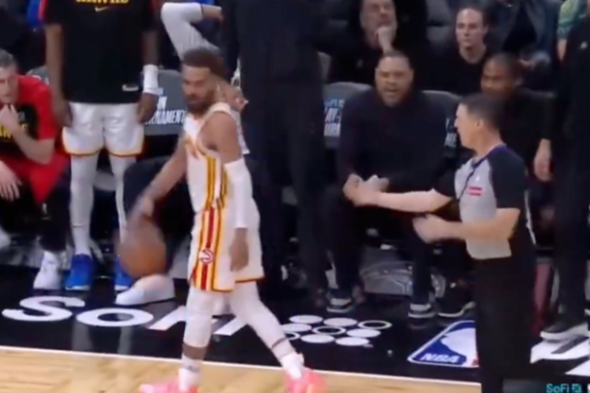 Trae Young throws temper tantrum as he gets ejected from Hawks’ lopsided play-in loss