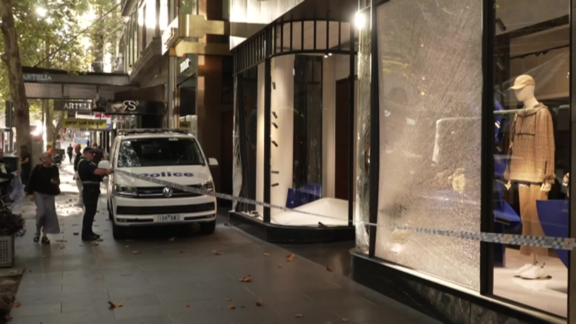 Victoria Police investigate ram raid at luxury store in Melbourne’s CBD