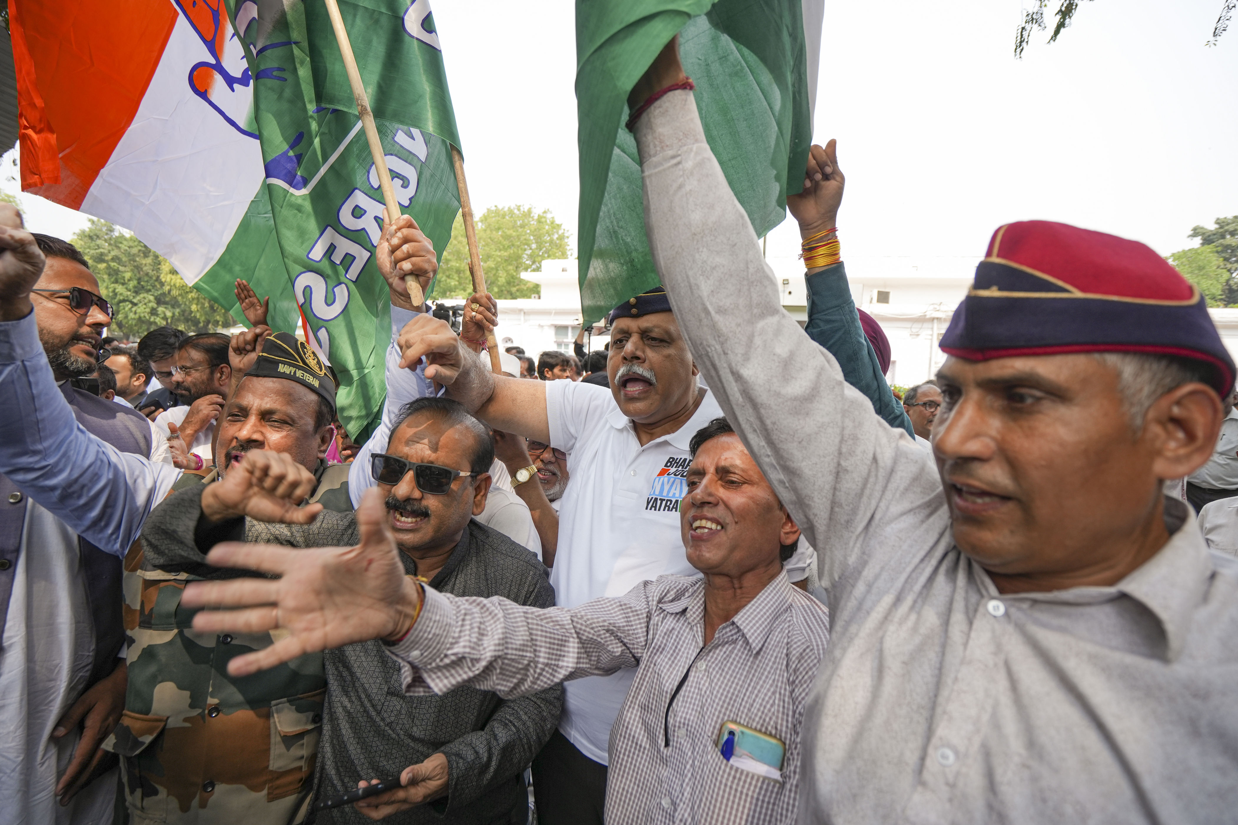 National Herald case: Congress workers protest outside AICC office ...