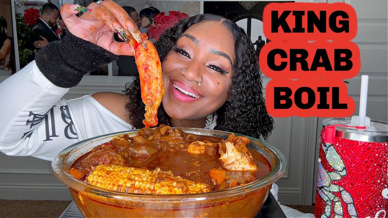 Eating A Deshelled King Crab Boil (ASMR Sounds)