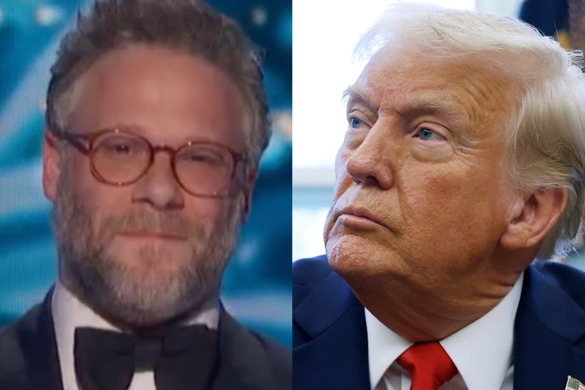 Seth Rogen’s Trump joke cut from awards show after awkward response