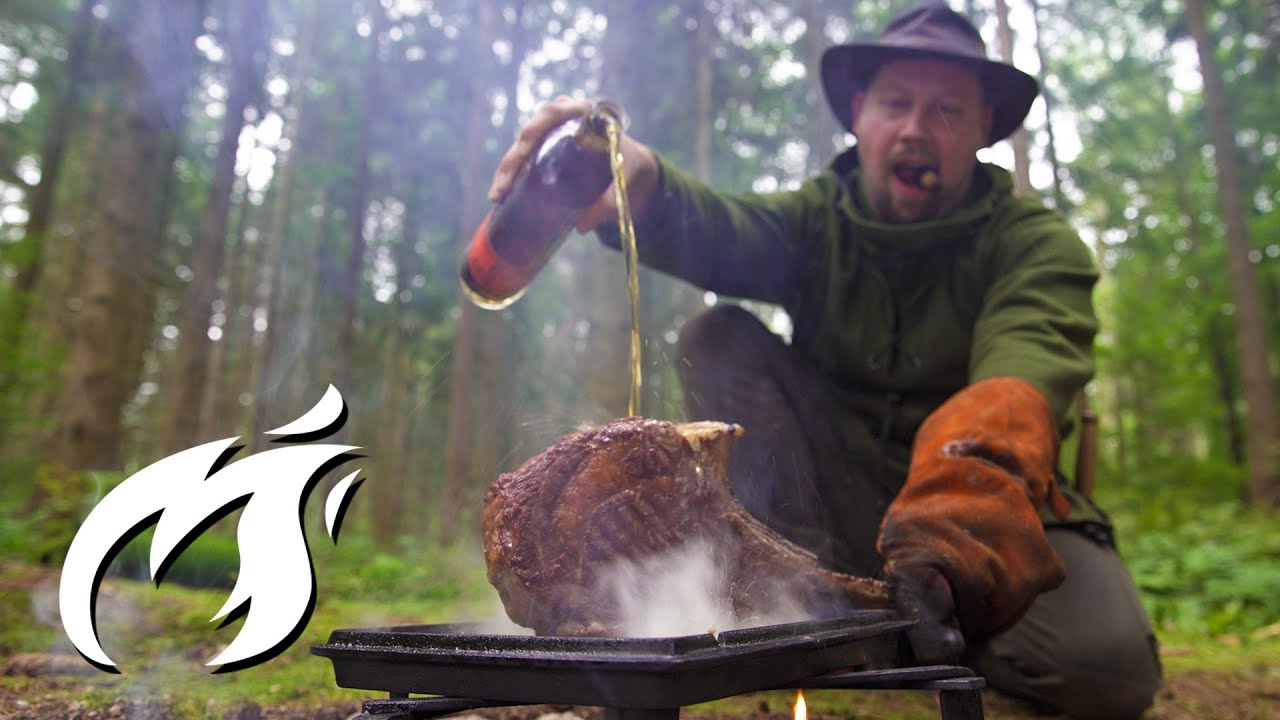 Giant Meat Lollipop Cooked Over Fire - ASMR Style