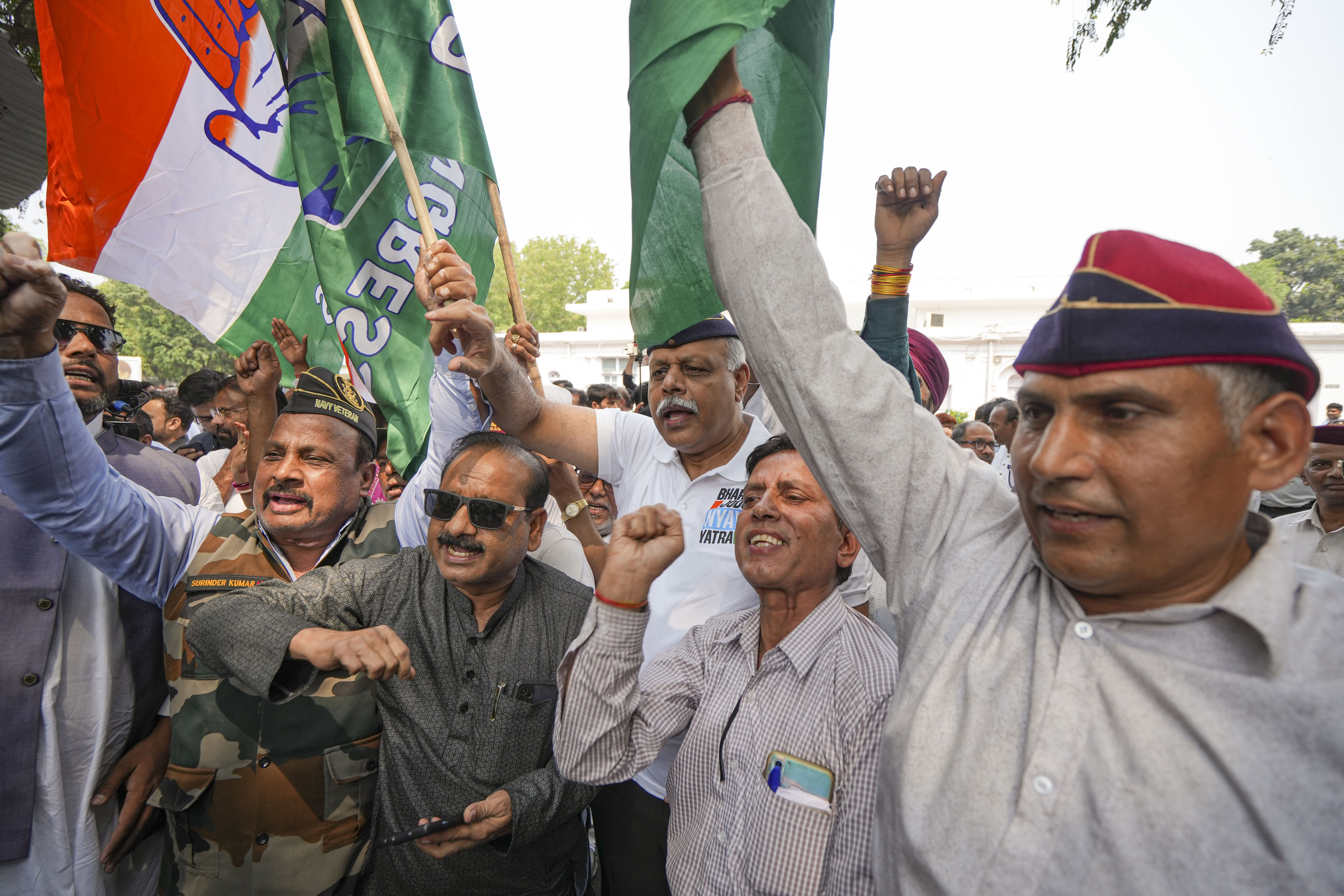 National Herald case: Congress workers protest outside AICC office ...