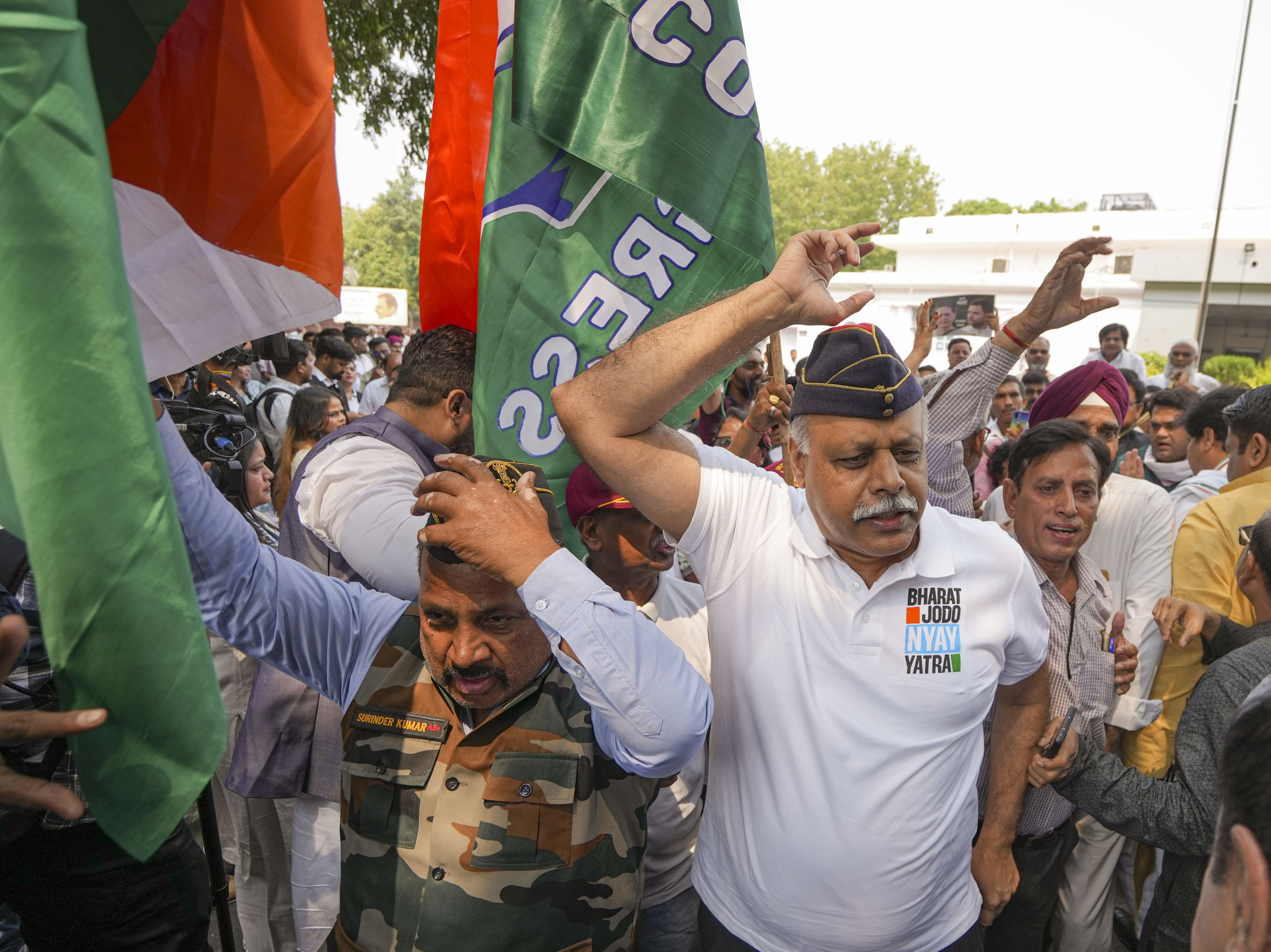National Herald case: Congress workers protest outside AICC office ...