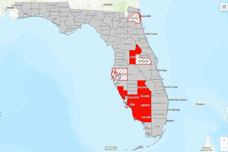 Map shows active wildfires across Florida as state to remain 'bone dry ...