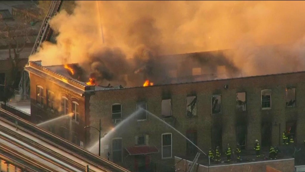 Firefighters battle 2-alarm warehouse fire for nearly 5 hours on ...
