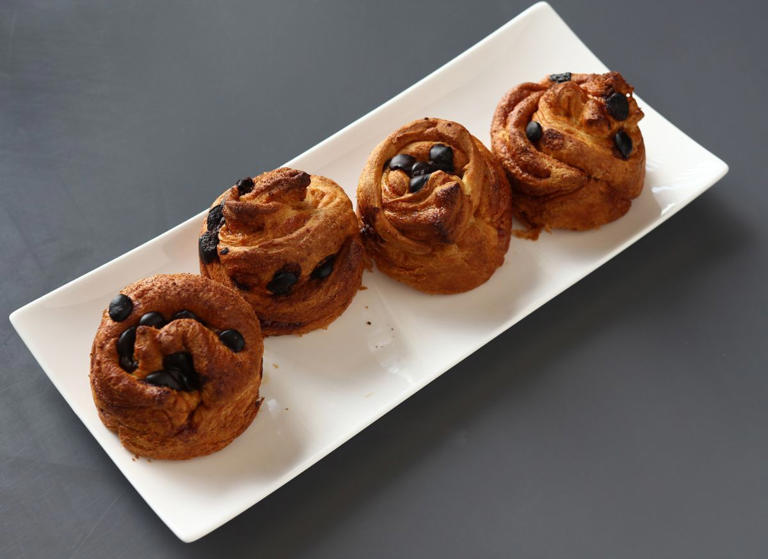 Cruffins, a combination of croissant and muffin, with custard and ...