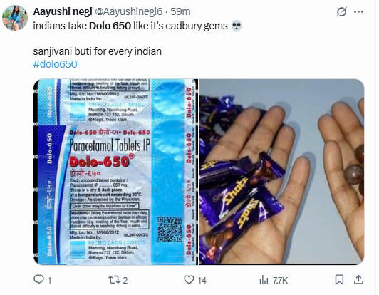 Doctor's 'Indians take Dolo 650 like it is Cadbury Gems' post sparks ...