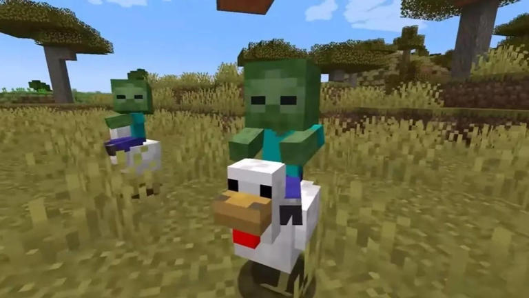 Steps to spawn a Chicken Jockey in Minecraft