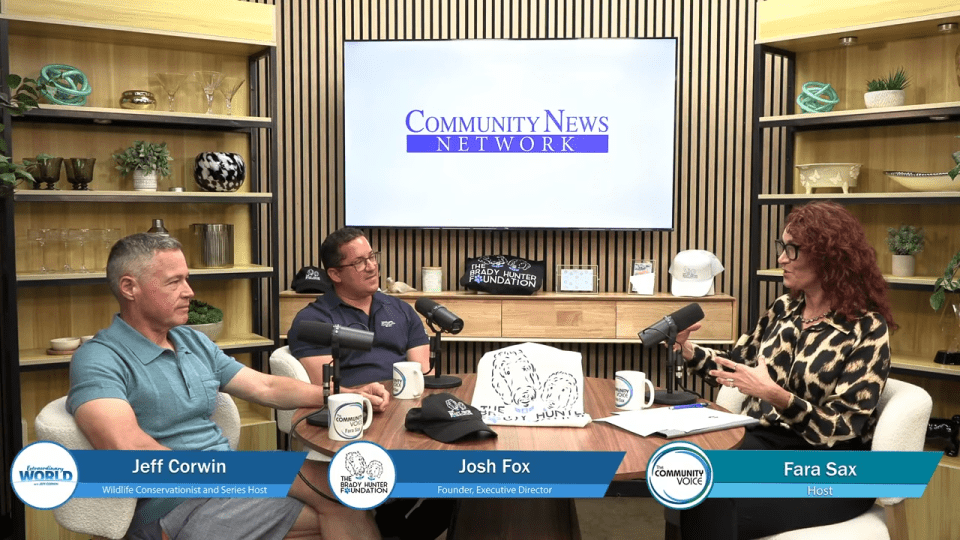 Host Fara Sax with Josh Fox of The Brady Hunter Foundation & Jeff Corwin of Extraordinary World