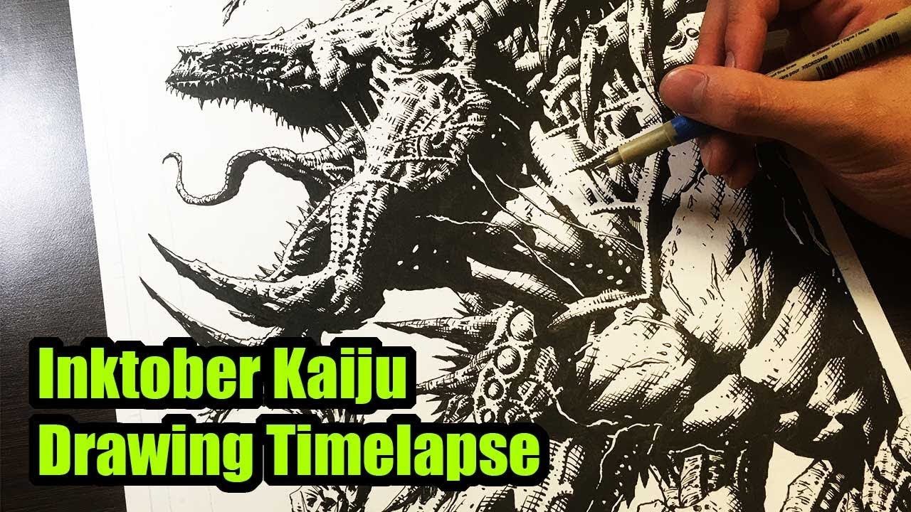 Pacific Rim 2 Uprising Kaiju Inktober Drawing Timelapse