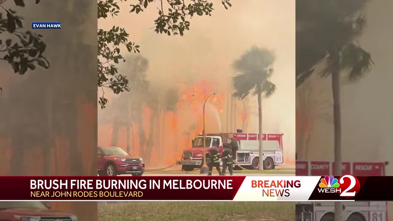 Wind fueling fast-moving fire in Central Florida