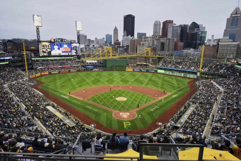Fan falls from stands onto field at PNC Park during Pittsburgh Pirates game