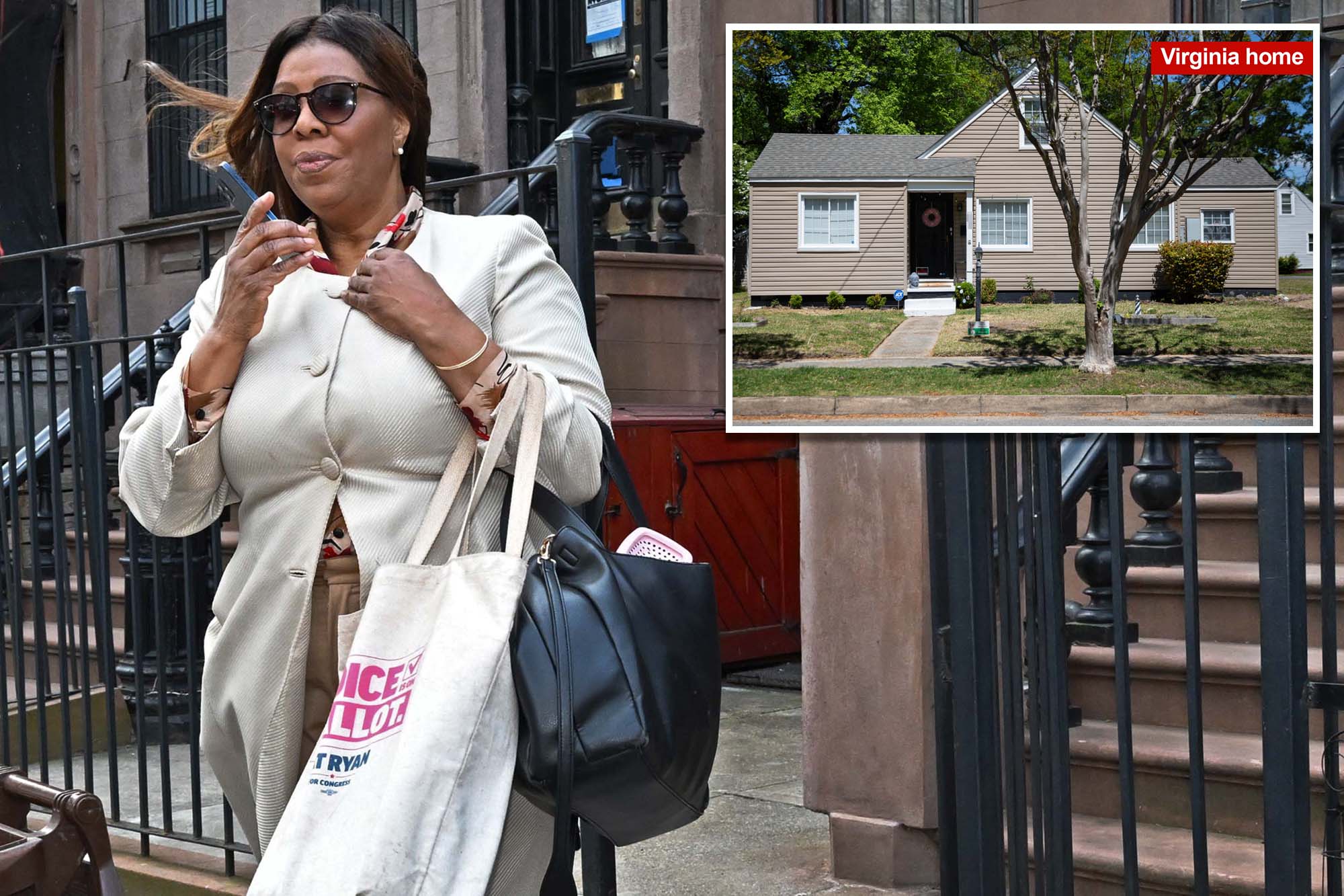 Letitia James listed this Virginia house as her ‘principal residence ...